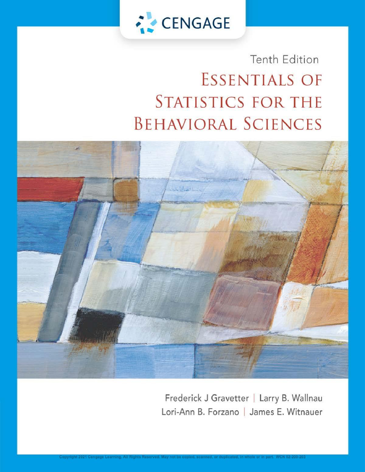 Essentials of Statistics for the Behavioral Sciences 10th Edition by ...