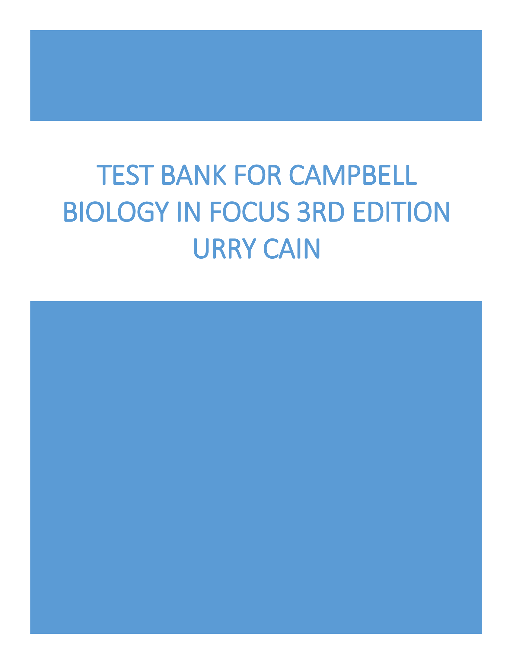 Campbell Biology in Focus, 3rd Edition Lisa A. Urry , Michael L. Cain ...