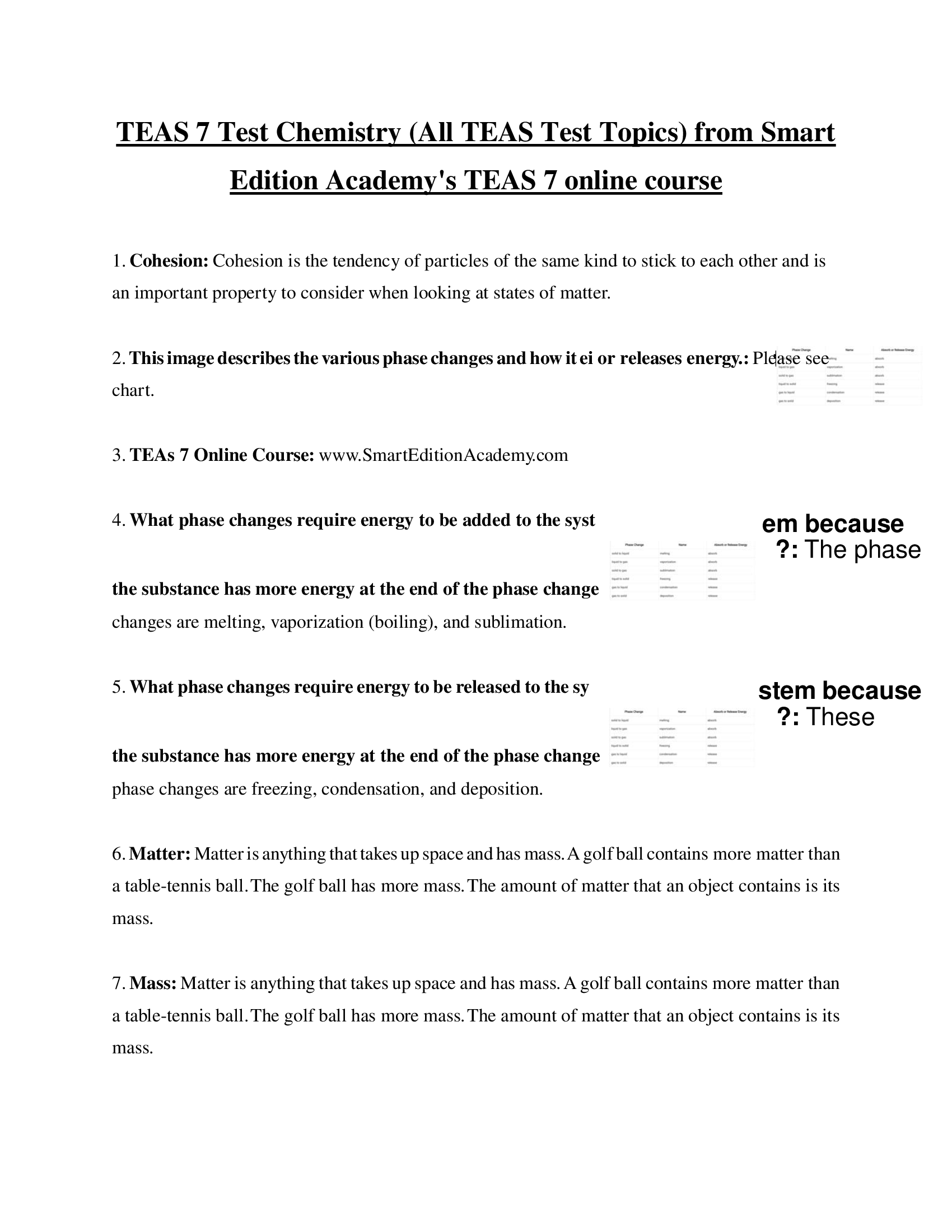 TEAS 7 Test Chemistry (All TEAS Test Topics) from Smart Edition ...