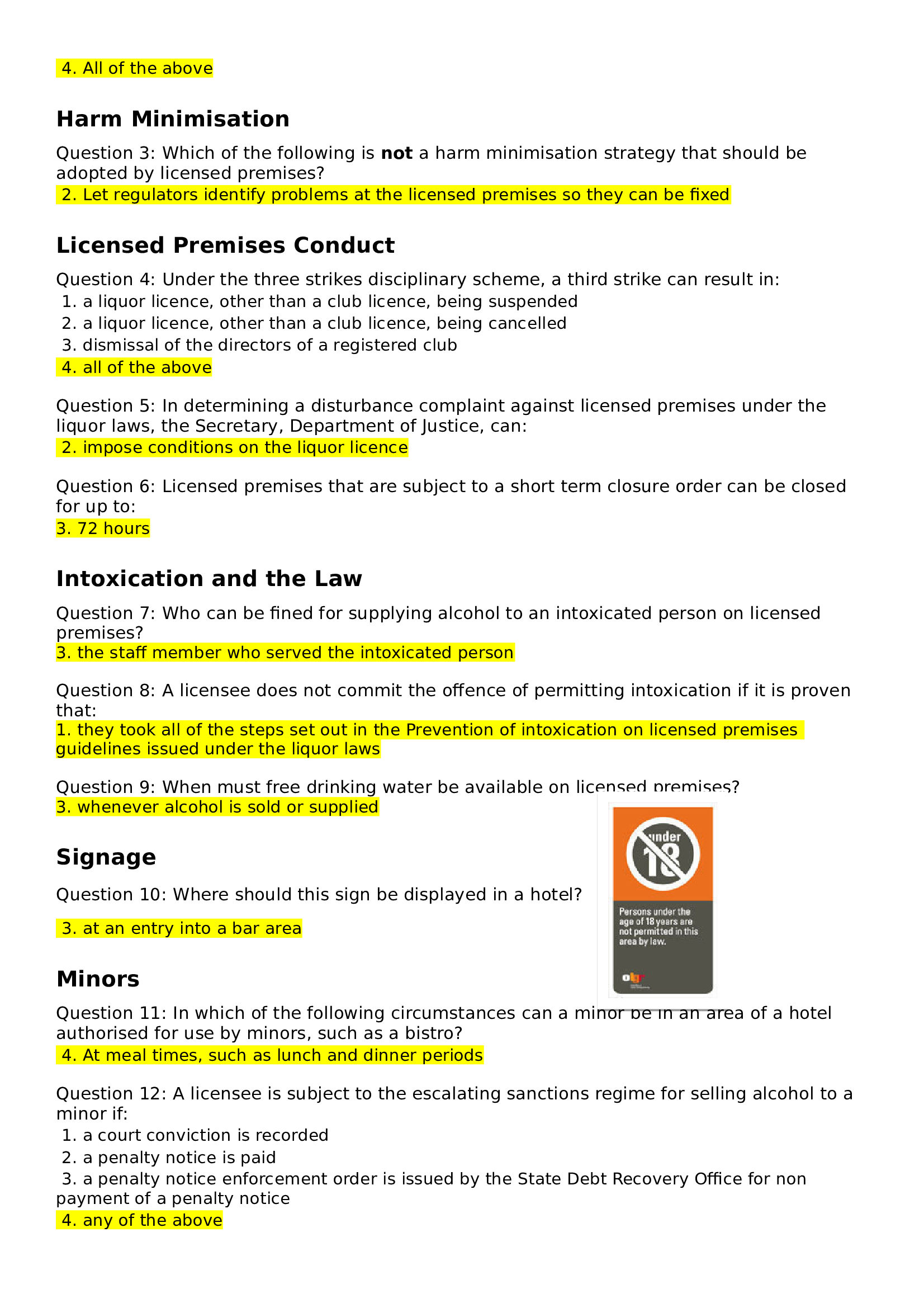 Responsible Service of Alcohol (RSA) | Food Safety First- NSW - Module ...