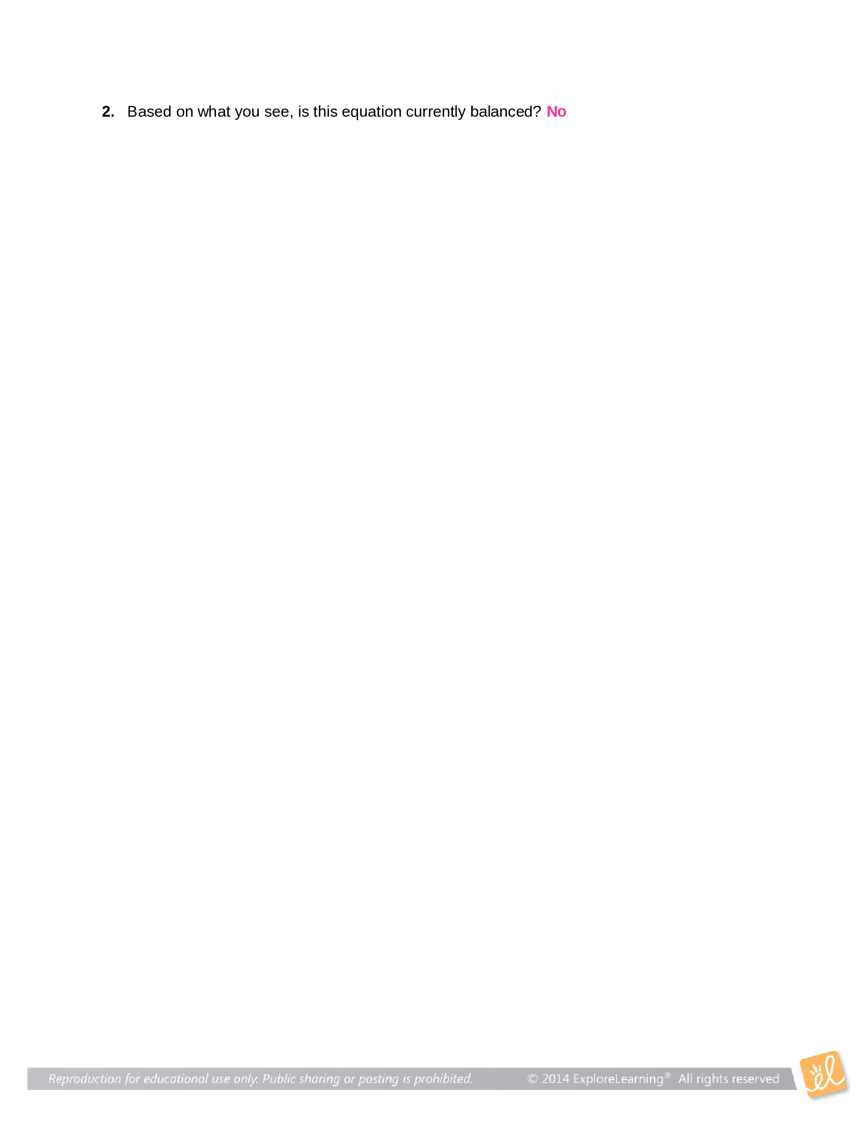 Gizmos - Balancing Chemical Equations, Answer key. COMPLETE SOLUTION ...