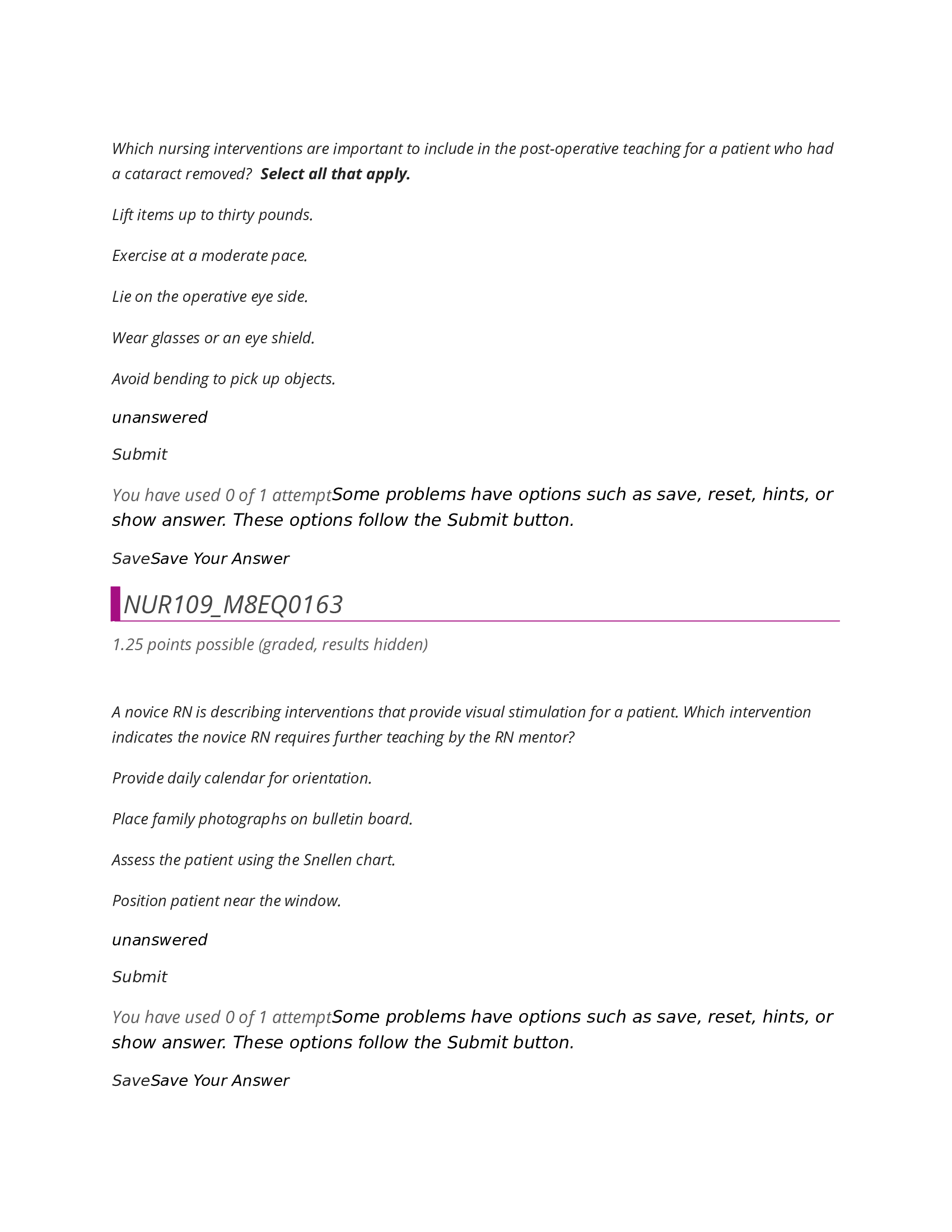 USOC Module 4 - Occupational Health Exam with Answers - Pasing Grades