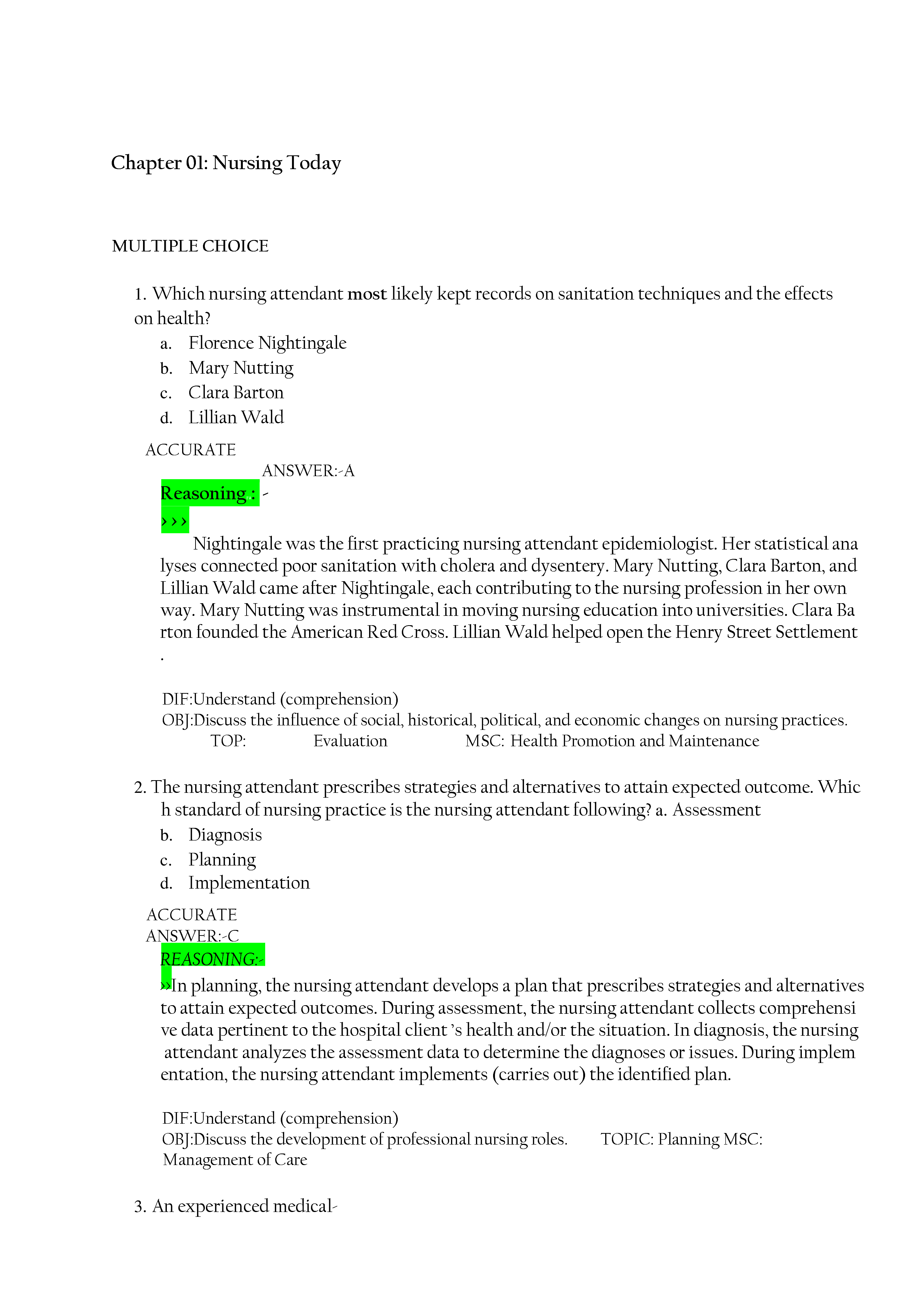 Test Bank for Fundamentals of Nursing, 12th Edition – Potter, Perry ...