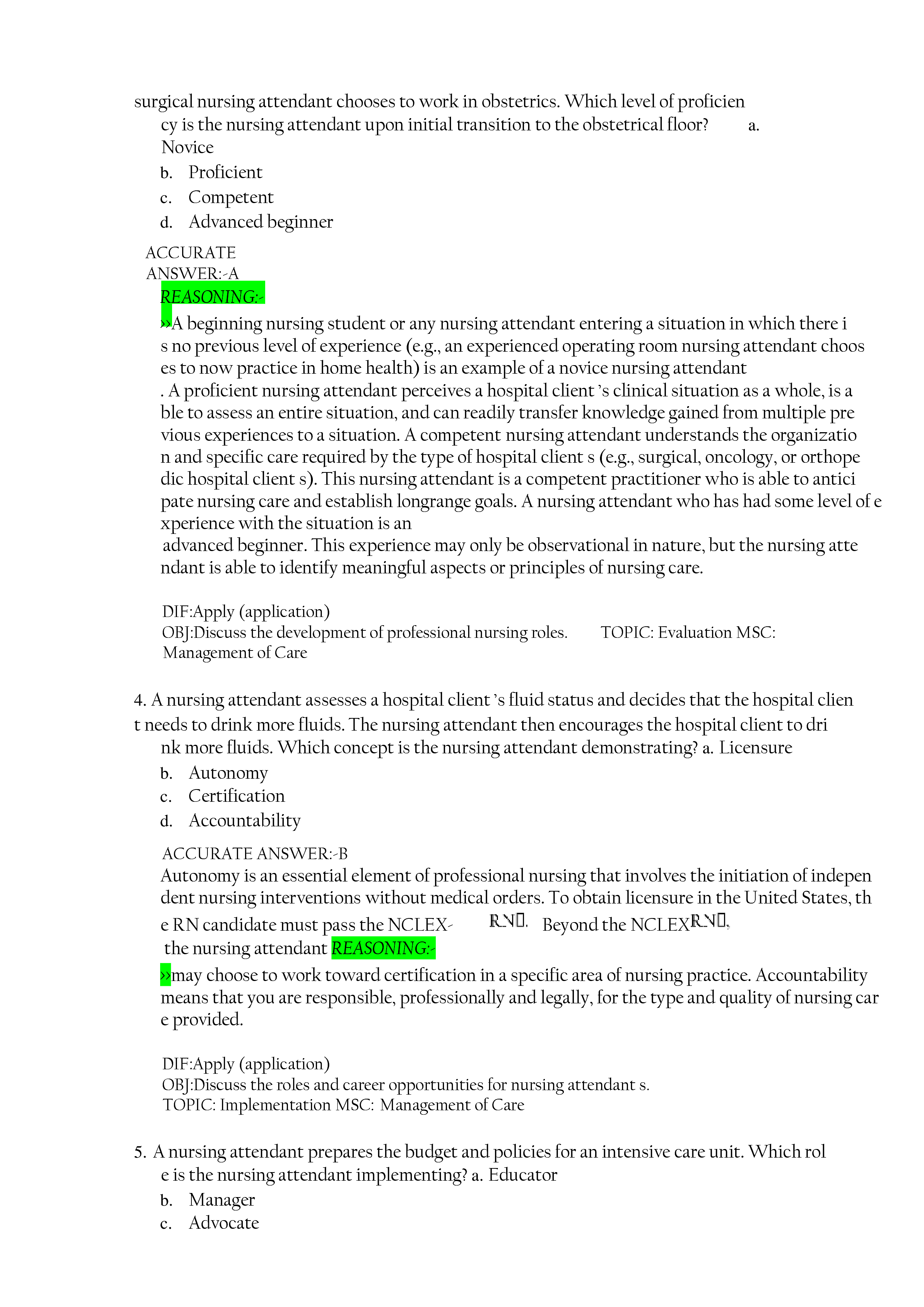 Test Bank for Fundamentals of Nursing, 12th Edition – Potter, Perry ...