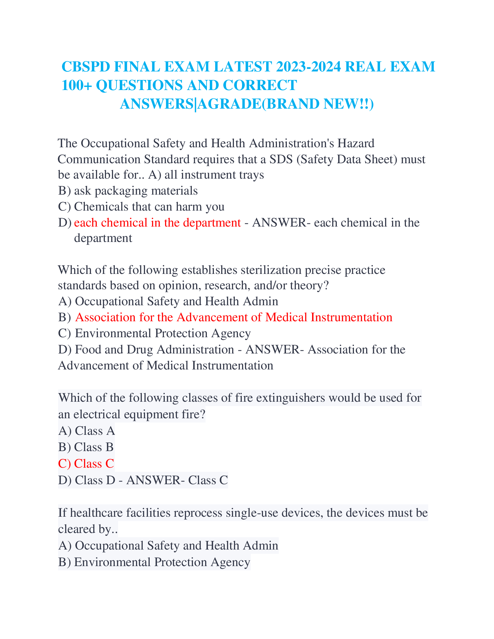 CBSPD FINAL EXAM LATEST 2023-2024 REAL EXAM 100+ QUESTIONS AND CORRECT ...