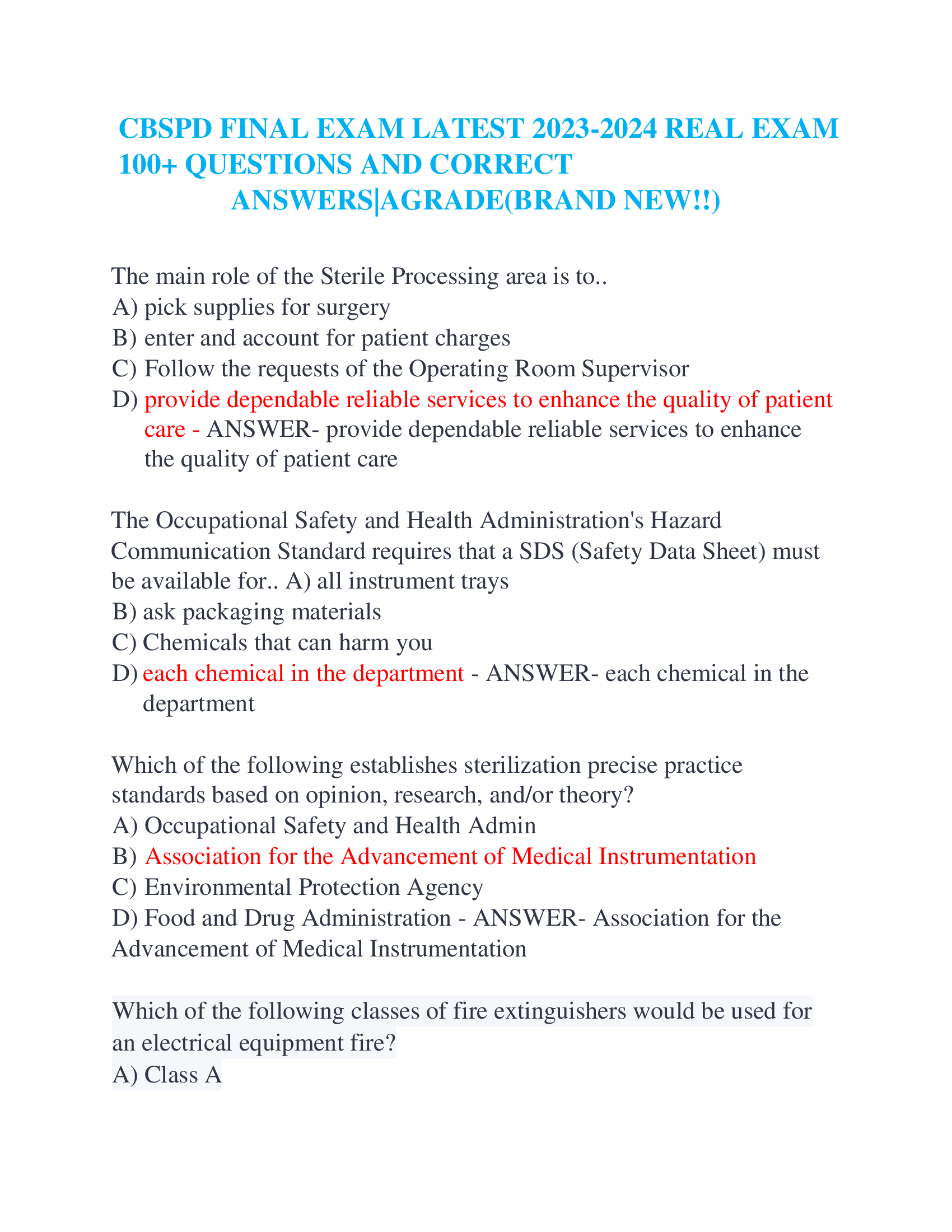 CBSPD FINAL EXAM LATEST 2023-2024 REAL EXAM 100+ QUESTIONS AND CORRECT ...